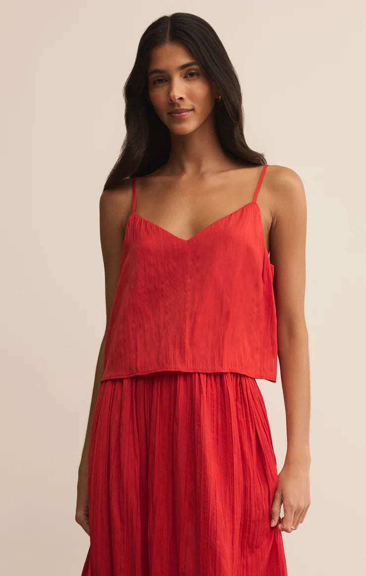 Fiore Crinkle Satin Tank Cabana Red – Hazel's Haven - Fort Smith