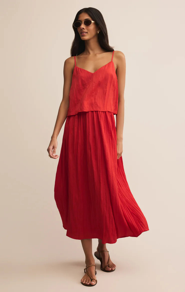 Nicoline Crinkle Midi Skirt Cabana Red – Hazel's Haven - Fort Smith